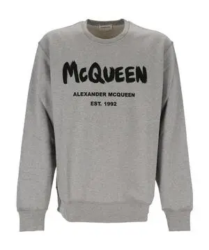 Alexander McQueen Graffiti Logo Round Neck Sweater