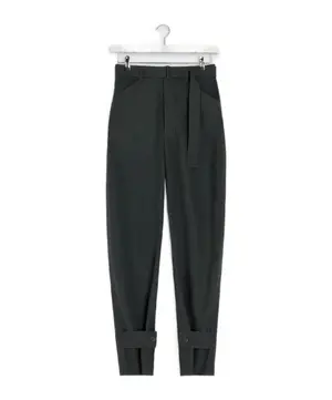 LEMAIRE Belted Tailored Trousers - Coal