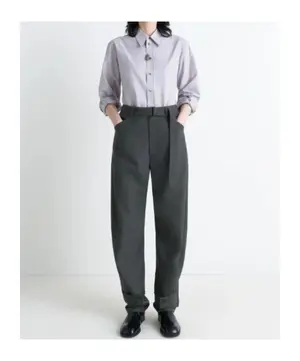 LEMAIRE Belted Tailored Trousers - Coal