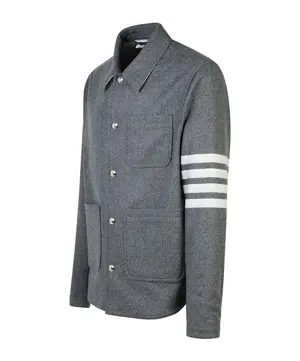 Thom Browne Striped Buttoned Jacket