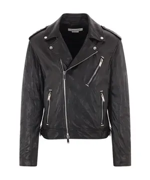 Alexander McQueen Zip-up Leather Jacket - Black