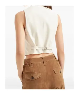 Brunello Cucinelli Floral Appliqué Waistcoat - White