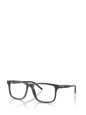 Emporio Armani Rectangular Full Rim Eyeglasses - Black