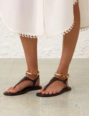 Zimmermann Illumination Chain Detail Sandals - Black