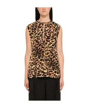 Stella McCartney Sleeveless Cheetah Print Blouse