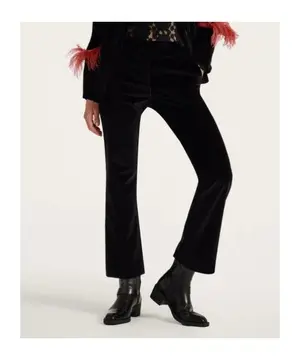La DoubleJ 24/7 Velvet Flared Pants - Black