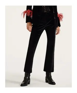 La DoubleJ 24/7 Velvet Flared Pants - Black