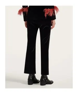 La DoubleJ 24/7 Velvet Flared Pants - Black