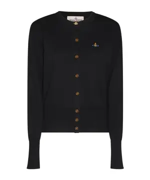 VIVIENNE WESTWOOD Orb Embroidered Knitted Cardigan - No