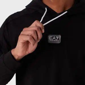 EA7 Logo Patterned Hoodie