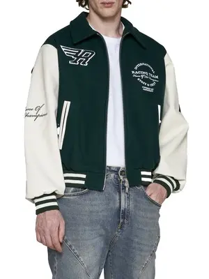 REPRESENT Panelled Bomber Jacket - Green