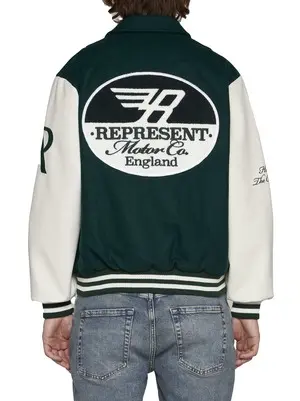 REPRESENT Panelled Bomber Jacket - Green