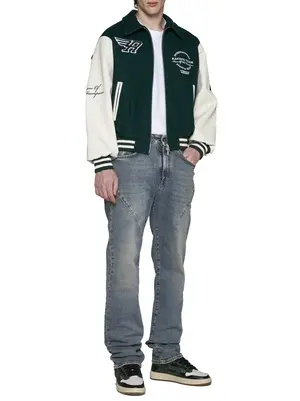 REPRESENT Panelled Bomber Jacket - Green