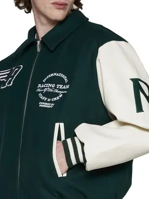 REPRESENT Panelled Bomber Jacket - Green