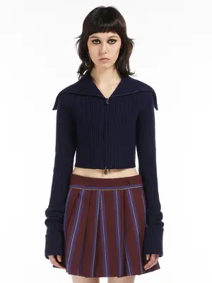 Sportmax Zipped Cropped Cardigan