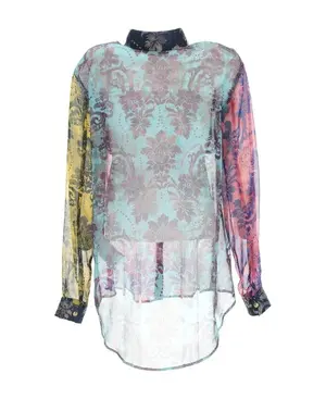 Versace Semi-sheer Panelled Long-sleeve Shirt