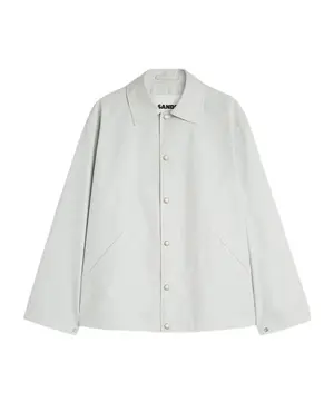 JIL SANDER Logo Emblem Button Jacket - Grey