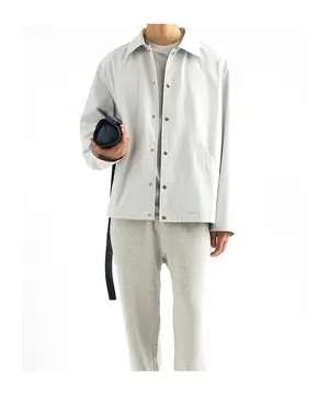 JIL SANDER Logo Emblem Button Jacket - Grey