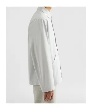 JIL SANDER Logo Emblem Button Jacket - Grey