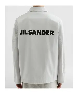 JIL SANDER Logo Emblem Button Jacket - Grey
