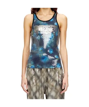DIESEL® T-unky Top With All-over Sequins And Floral Print