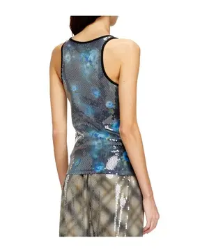DIESEL® T-unky Top With All-over Sequins And Floral Print
