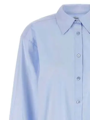 TOTEME Cotton Shirt With Lapel Collar And Button Closure - Blue