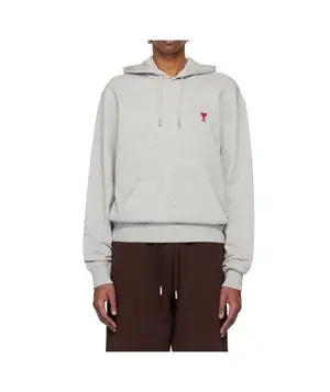 AMI Paris De Coeur Drawstring Hoodie - White