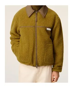 AMI Paris Fleece Zip Up Jacket - 374