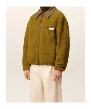 AMI Paris Fleece Zip Up Jacket - 374
