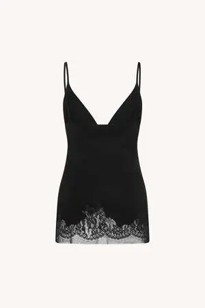 THE ROW Sleeveless V-neck Lace Trim Camisole