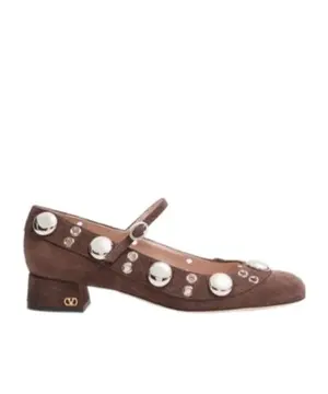 Valentino Garavani Vlogo Signature Eyelet Detailed Pumps - Brown