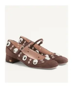 Valentino Garavani Vlogo Signature Eyelet Detailed Pumps - Brown