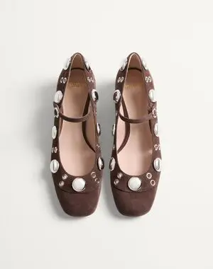 Valentino Garavani Vlogo Signature Eyelet Detailed Pumps - Brown