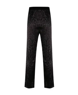 TOM FORD Leopard-printed Stretched Pajama Trousers - Black