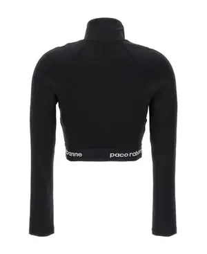 Rabanne Cropped Zip-up High Neck Top