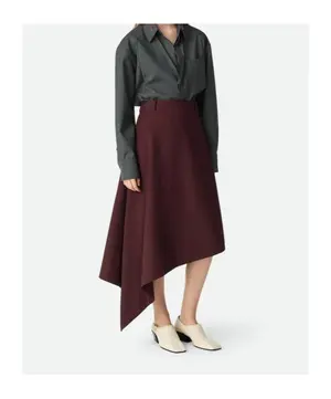 Bottega Veneta Asymmetrical Belt-loop Skirt