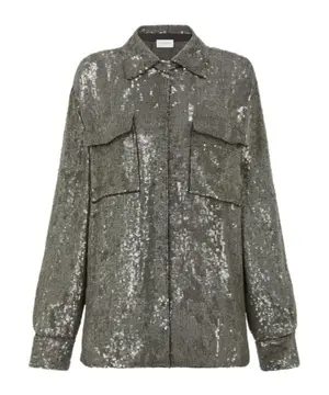 P.a.r.o.s.h Sequin Embellished Long Sleeve Shirt