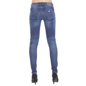 Emporio Armani Logo Detailed Denim Jeans - Blue