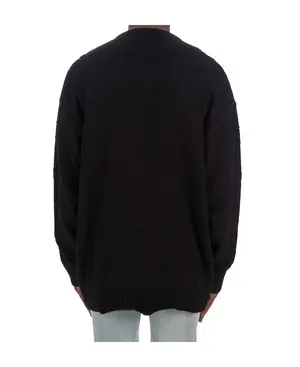 Balenciaga Allover Logo Jacquard Knit Pullover