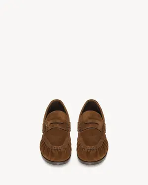 Saint Laurent Le Loafer Slip-on Flat - Brown
