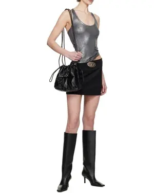 DIESEL® Scrunch-d Drawstring Bucket Bag - Black