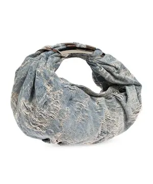 DIESEL® Grab-d Distressed Denim Hobo Bag