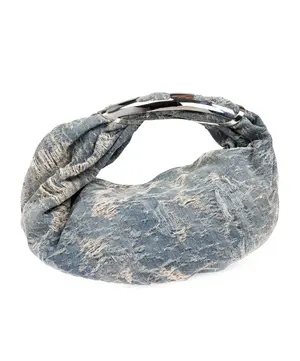 DIESEL® Grab-d Distressed Denim Hobo Bag