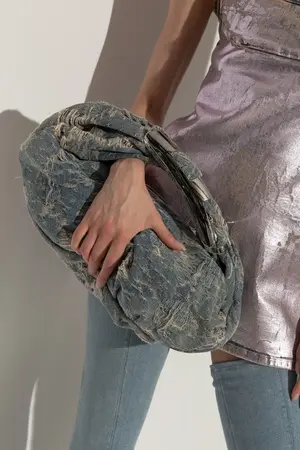 DIESEL® Grab-d Distressed Denim Hobo Bag