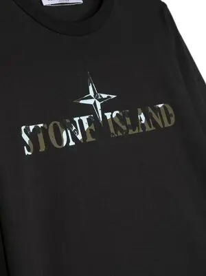 Stone Island Logo Print Long-sleeve T-shirt