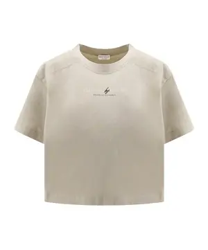 Brunello Cucinelli Slogan Printed Crewneck T-shirt