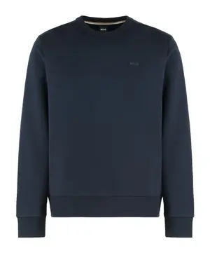 Hugo Boss Crewneck Sweatshirt With Embroidered Logo - Dark Blue