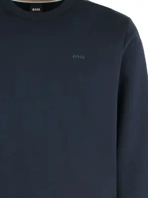 Hugo Boss Crewneck Sweatshirt With Embroidered Logo - Dark Blue
