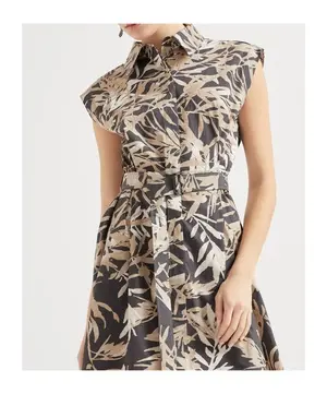 Brunello Cucinelli Abstract Print Sleeveless Mini Dress